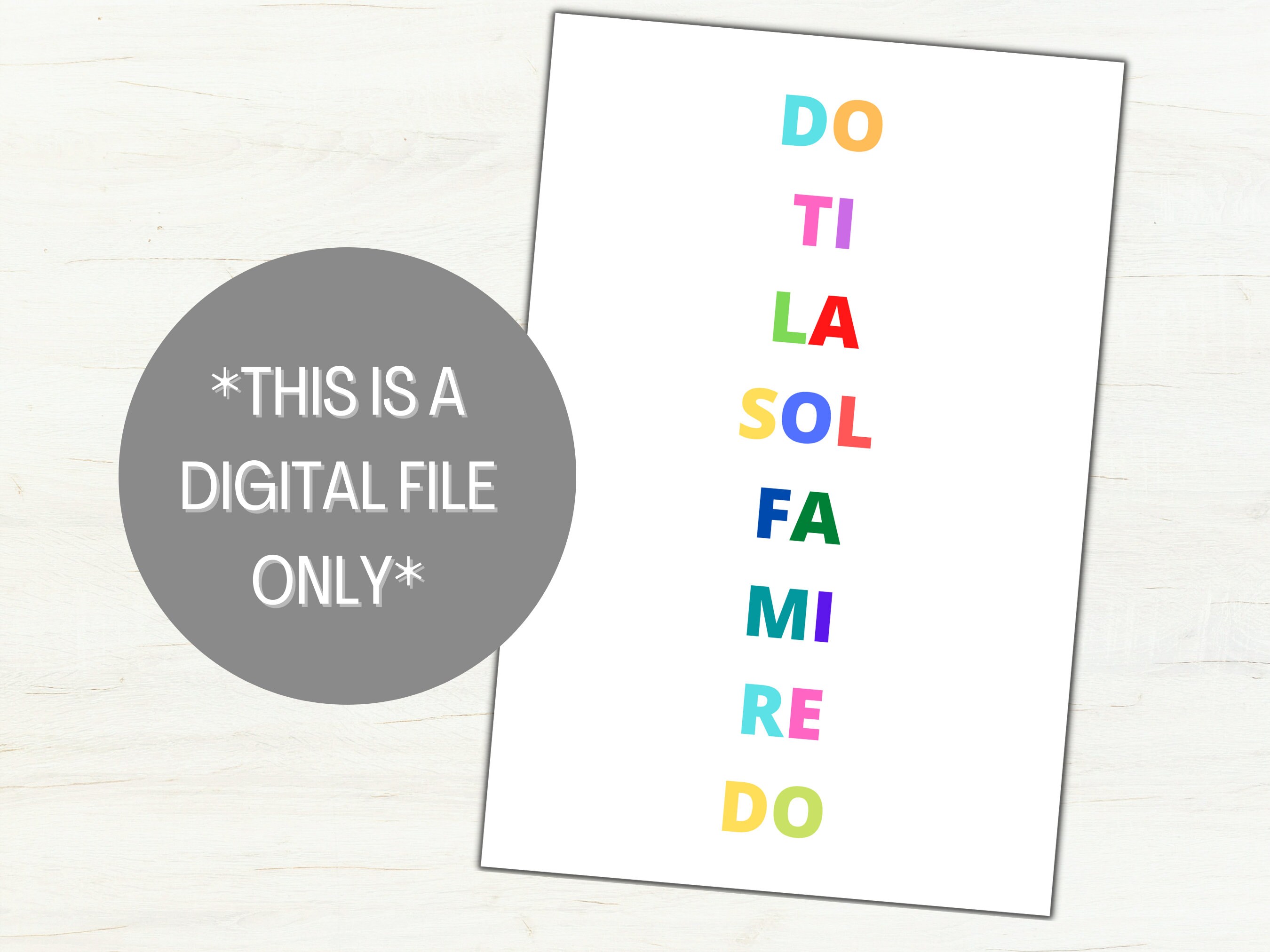 Choir Solfege Poster, Colorful Solfege Syllables, Digital Print ...