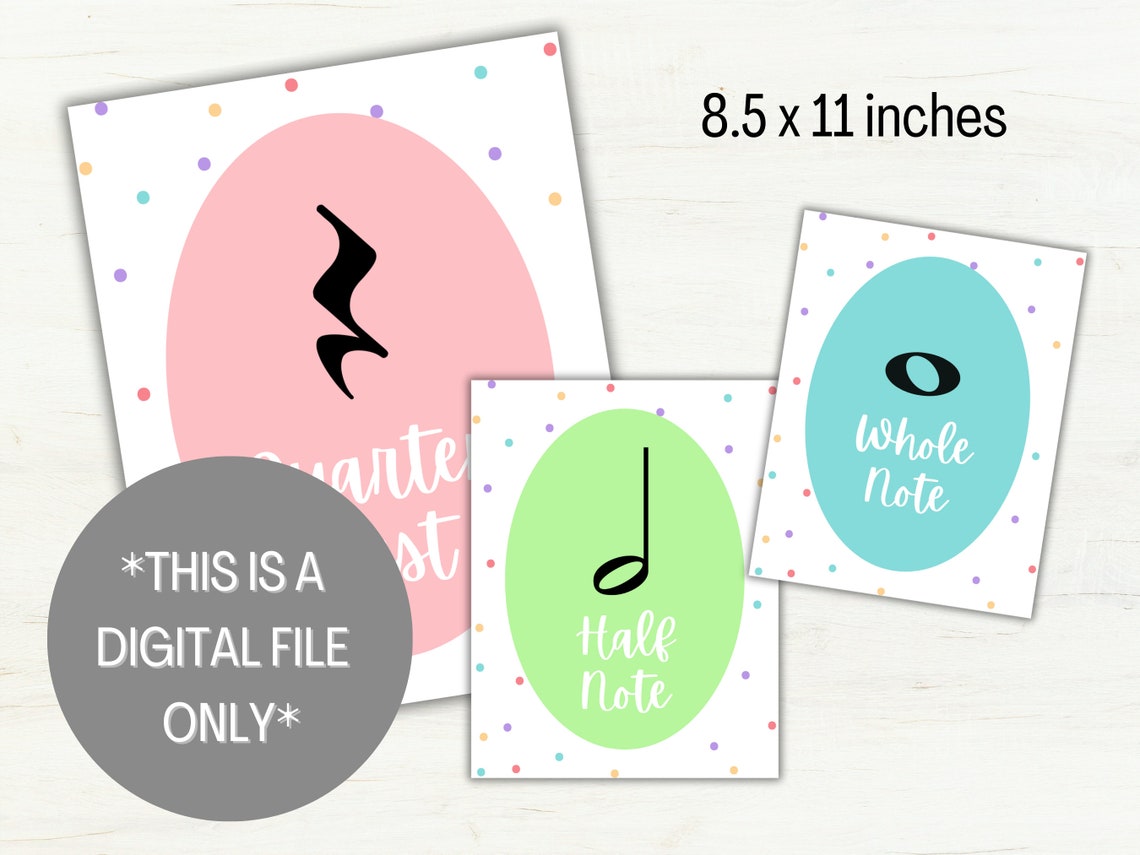 Music Notes and Rests Posters, Music Notation Posters, Choir Poster ...