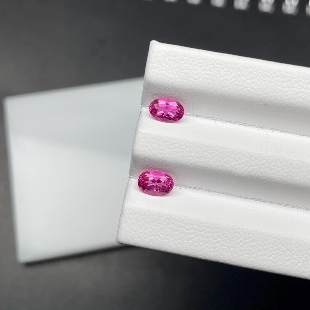 Natural Rubellite Tourmaline Pair 6mm Oval Cut – Vivid Pink Red ...