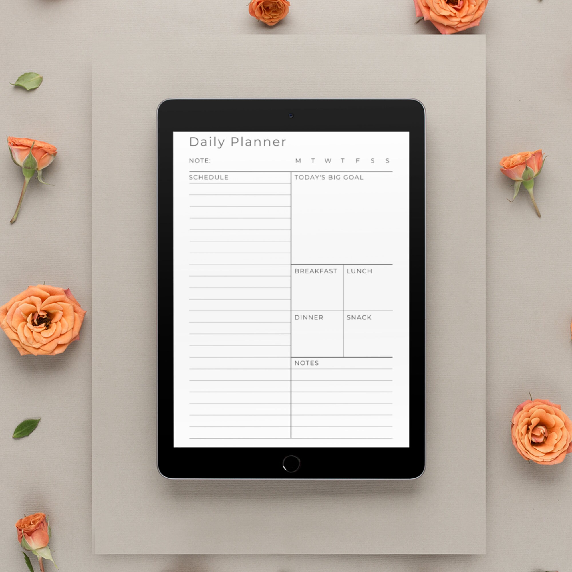 Weekly Planner With Notes Instant Download Minimal - Etsy
