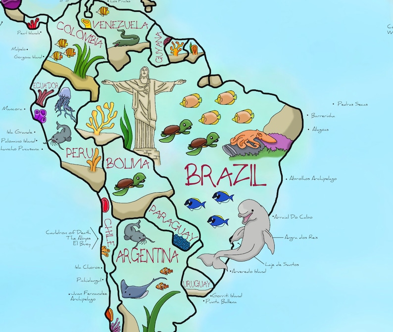 World Dive Map | Illustrated Scuba Diving Map | Fun Dive Site Map ...