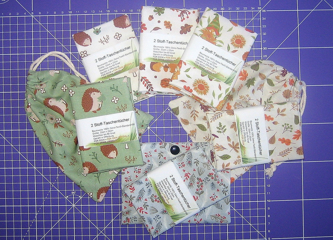 Cloth Handkerchief Set of 2, Cloth Bag, Case, Cotton, Zero Waste ...