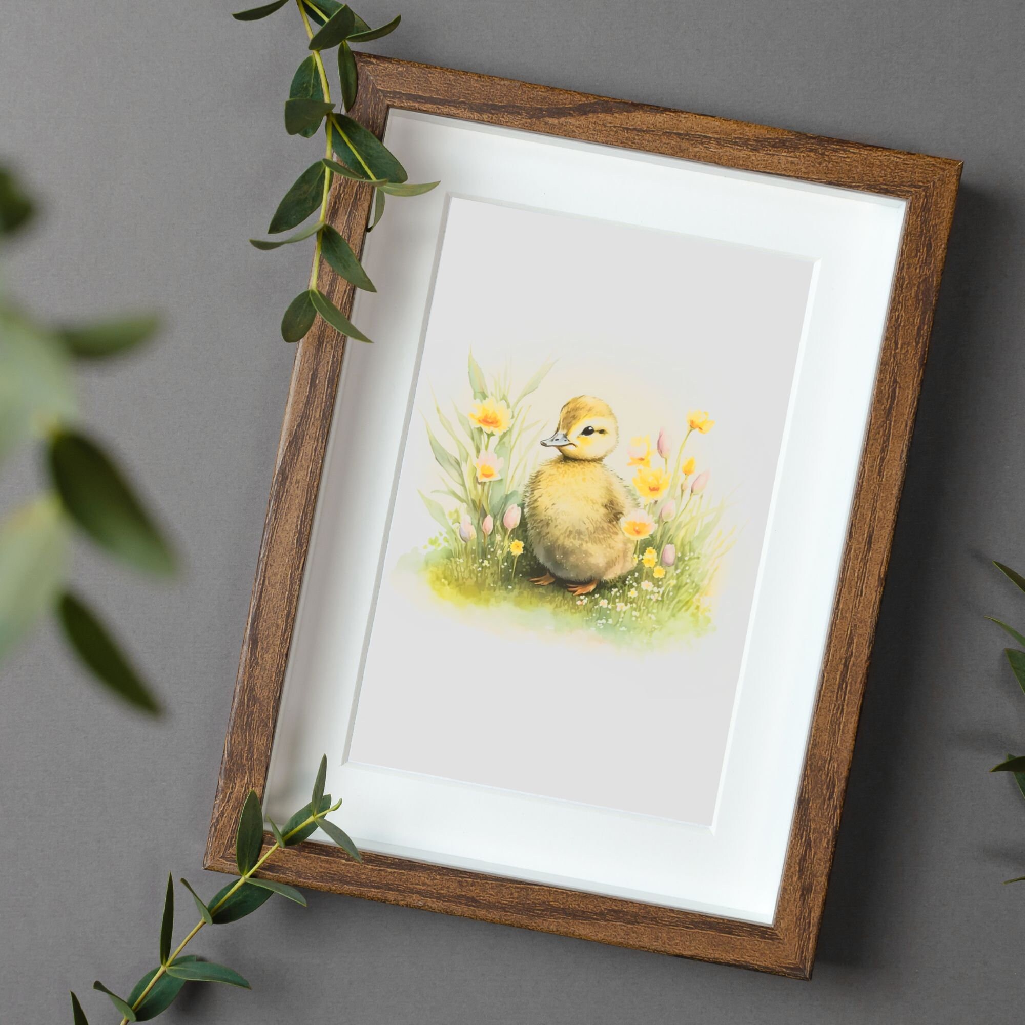 Cute Spring Duckling Wall Art, Softness Nursery Art Prints, Watercolor ...