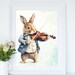 Bunny Rabbit Playing the Violin, Softness Art Print, Cottagecore ...