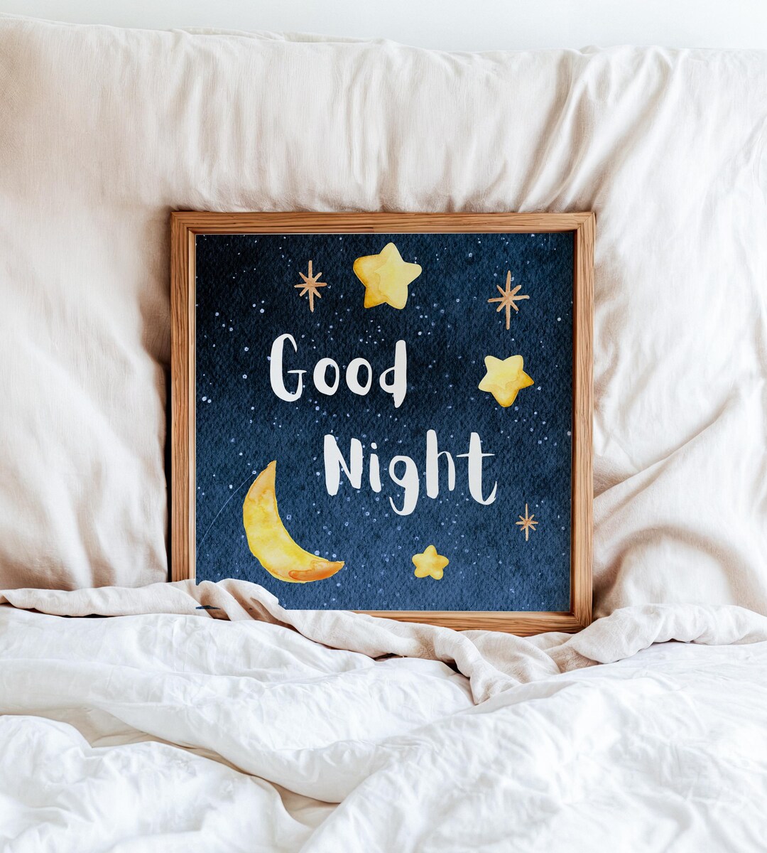 Starry Night Art, Good Night Art, Night Sky Printable, Nursery Wall Art ...