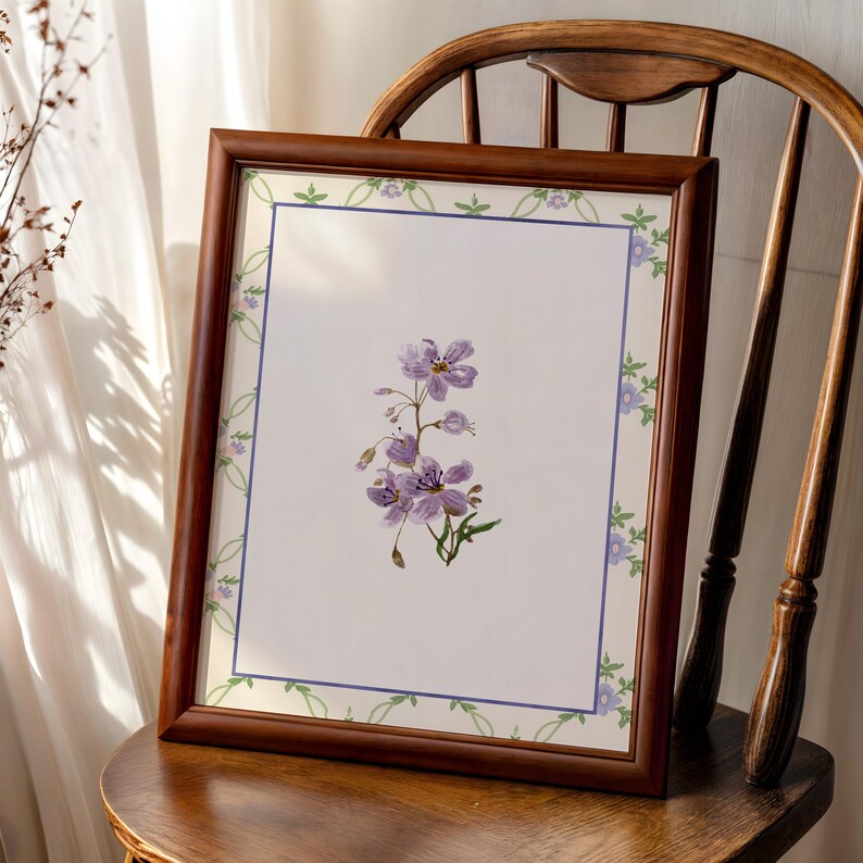 Cottagecore Art Cottagecore Decor Grandmillennial Art Purple Nursery ...