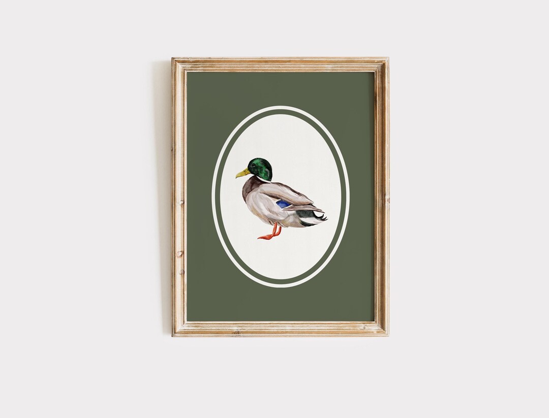 Vintage Duck Art Print, Mallard Duck Print, Grandmillennial Art Prints ...