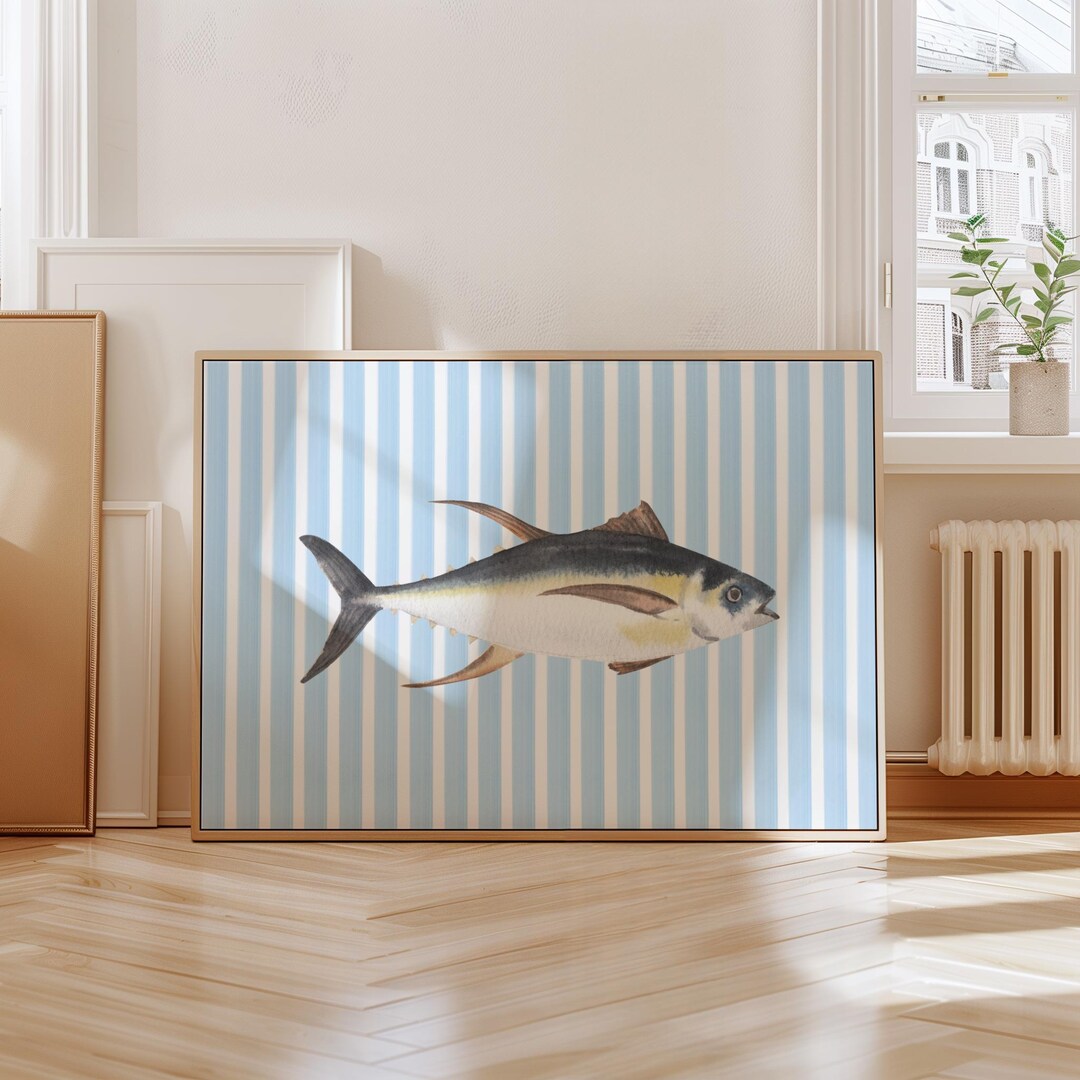 Tuna Wall Art Tuna Painting Fish Art Print Fish Illustration Fishing ...
