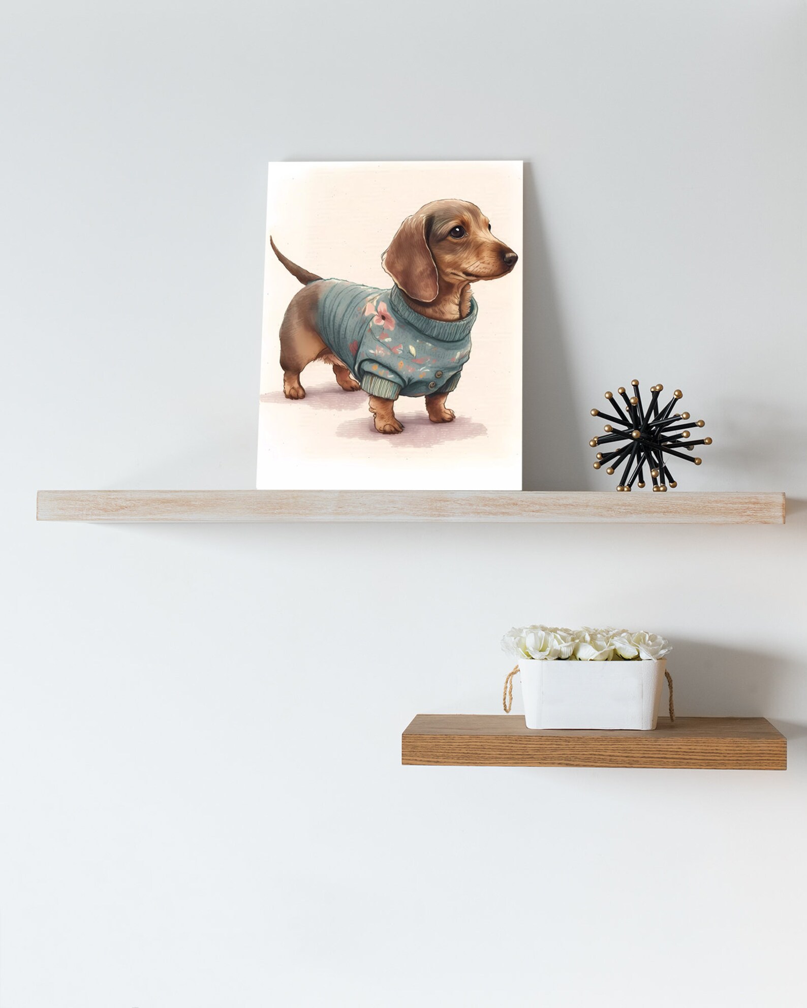 Dachshund Dog Digital Print, Watercolor Illustration Wall Art ...