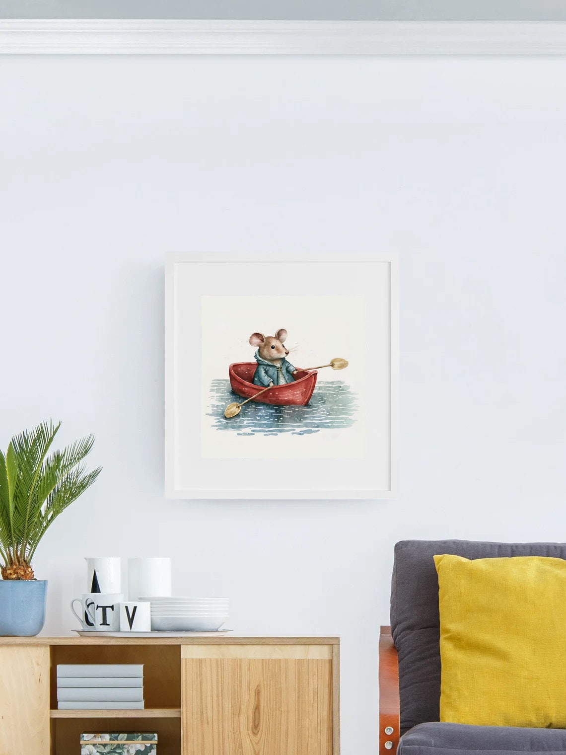 Mouse on a Rowing Boat Printable, Softness Art Print, Cottagecore ...