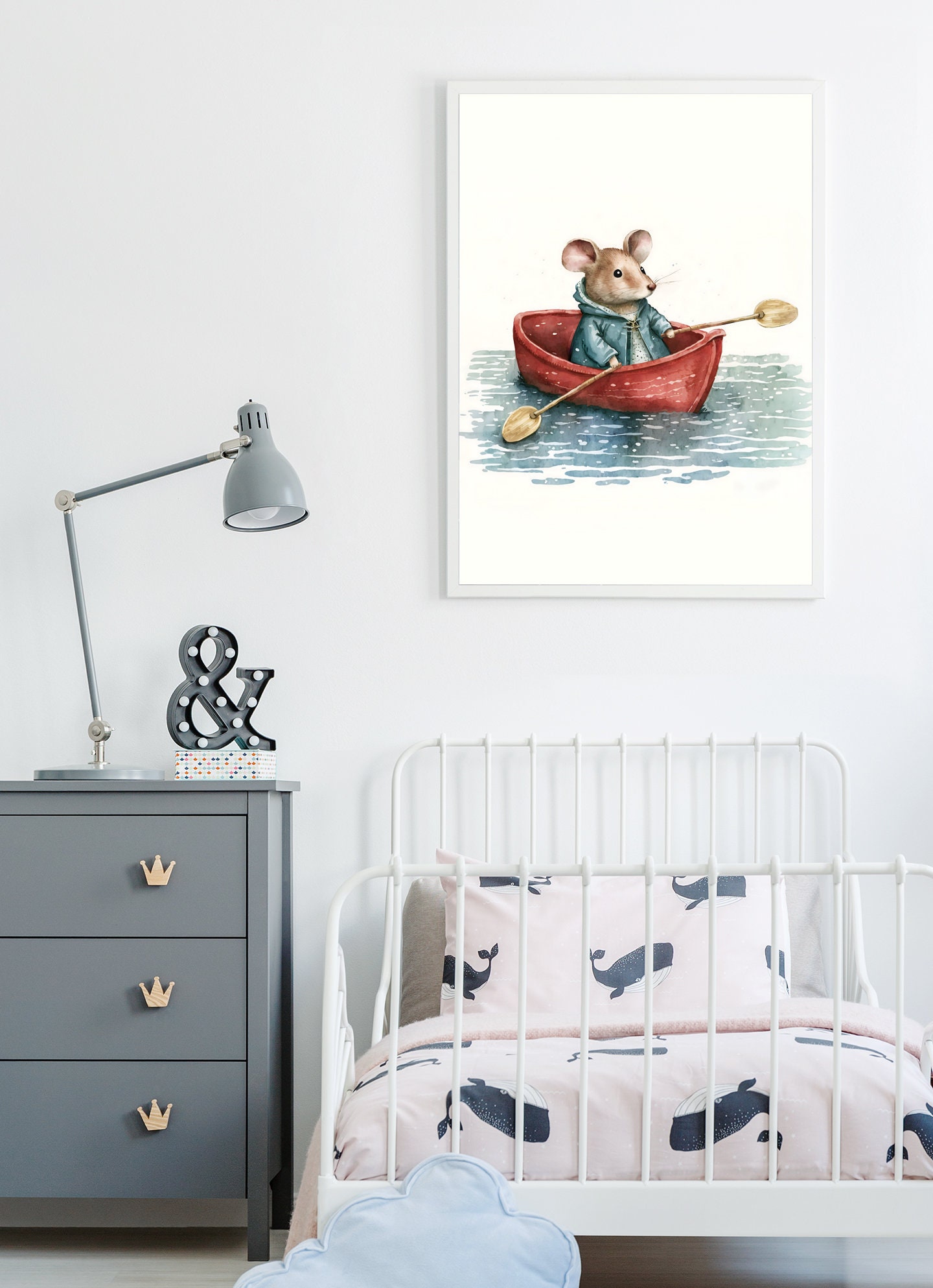 Mouse on a Rowing Boat Printable, Softness Art Print, Cottagecore ...