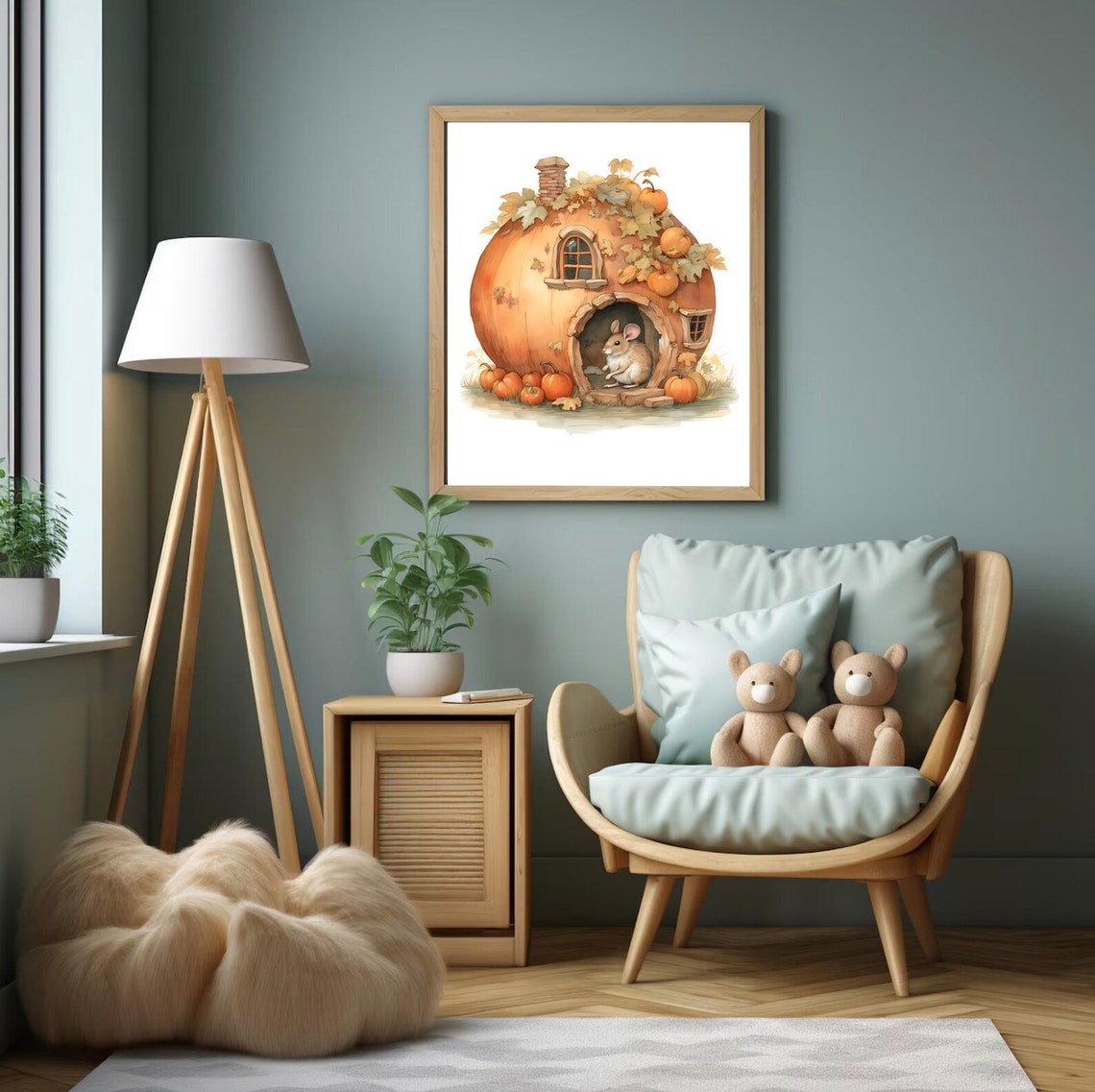 Mouse Pumpkin House Wall Art Whimsical Digital Prints Spooky - Etsy