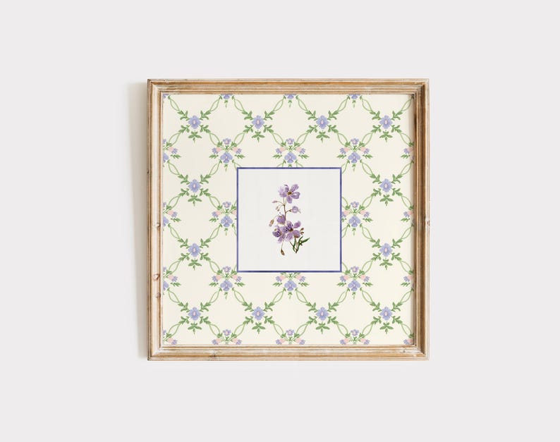 Cottagecore Art Cottagecore Decor Grandmillennial Art Purple Nursery ...