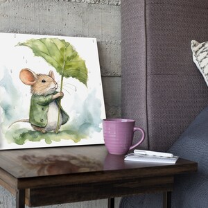 Rainy Day Field Mouse Printable, Softness Art Print, Cottagecore ...