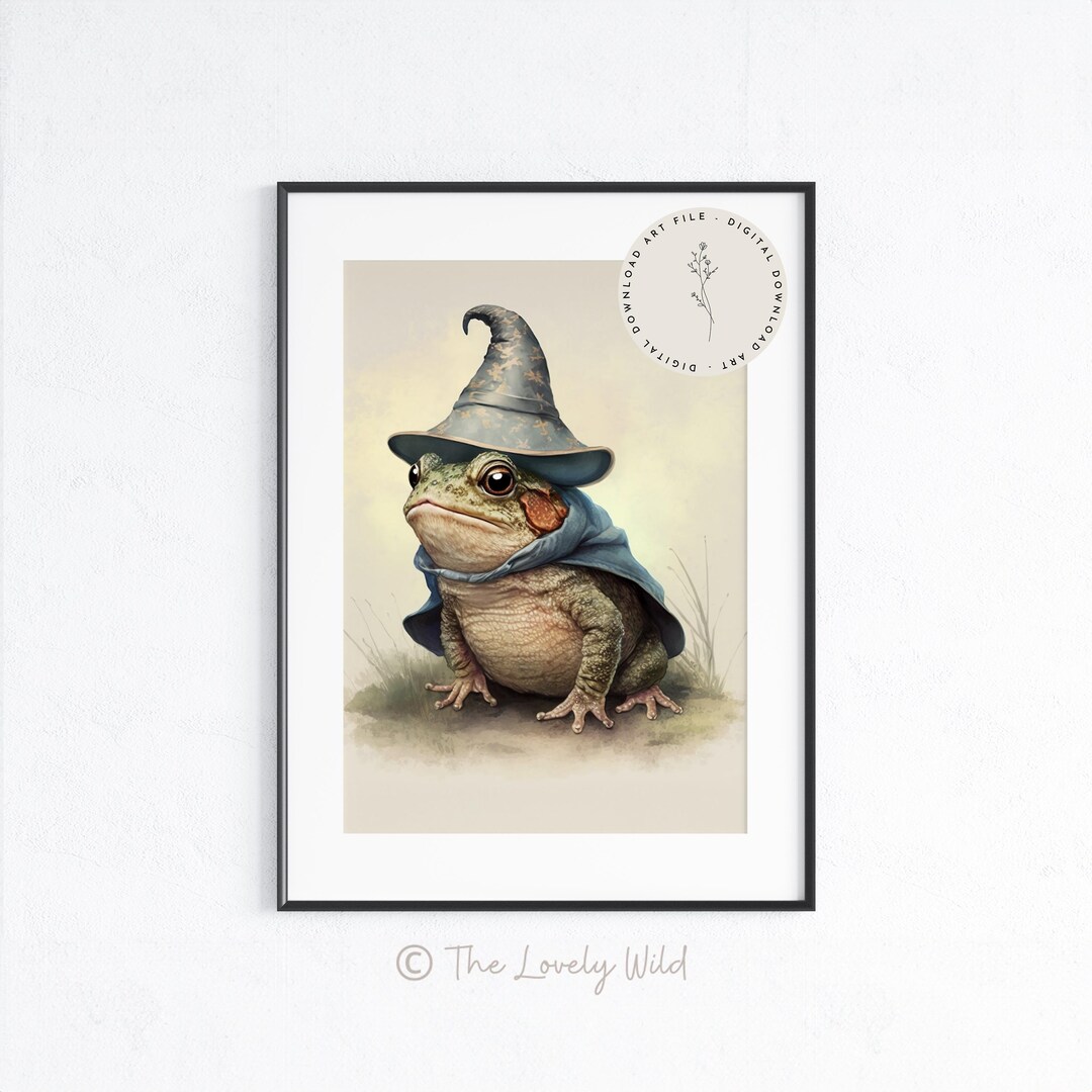 Wizard Toad Wall Art Whimsical Halloween Spooky Green Tree Frog ...