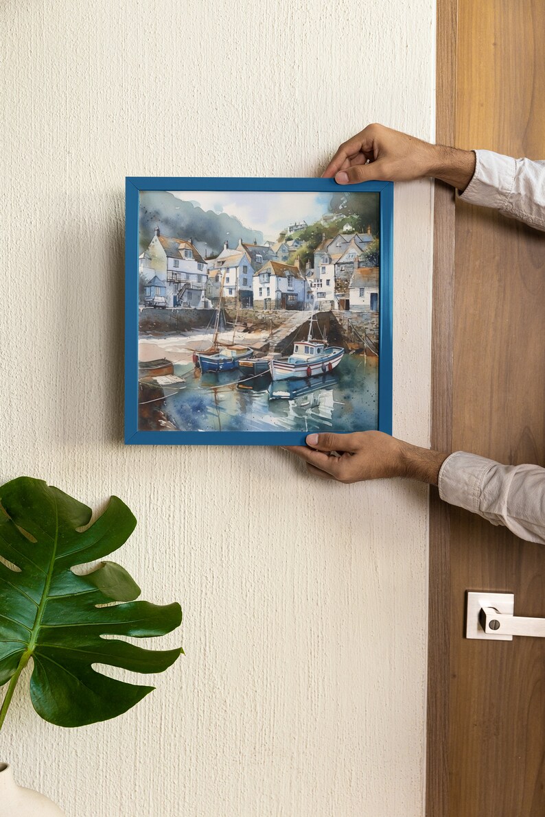 Cornwall Watercolor Illustration Print Polperro Harbour - Etsy