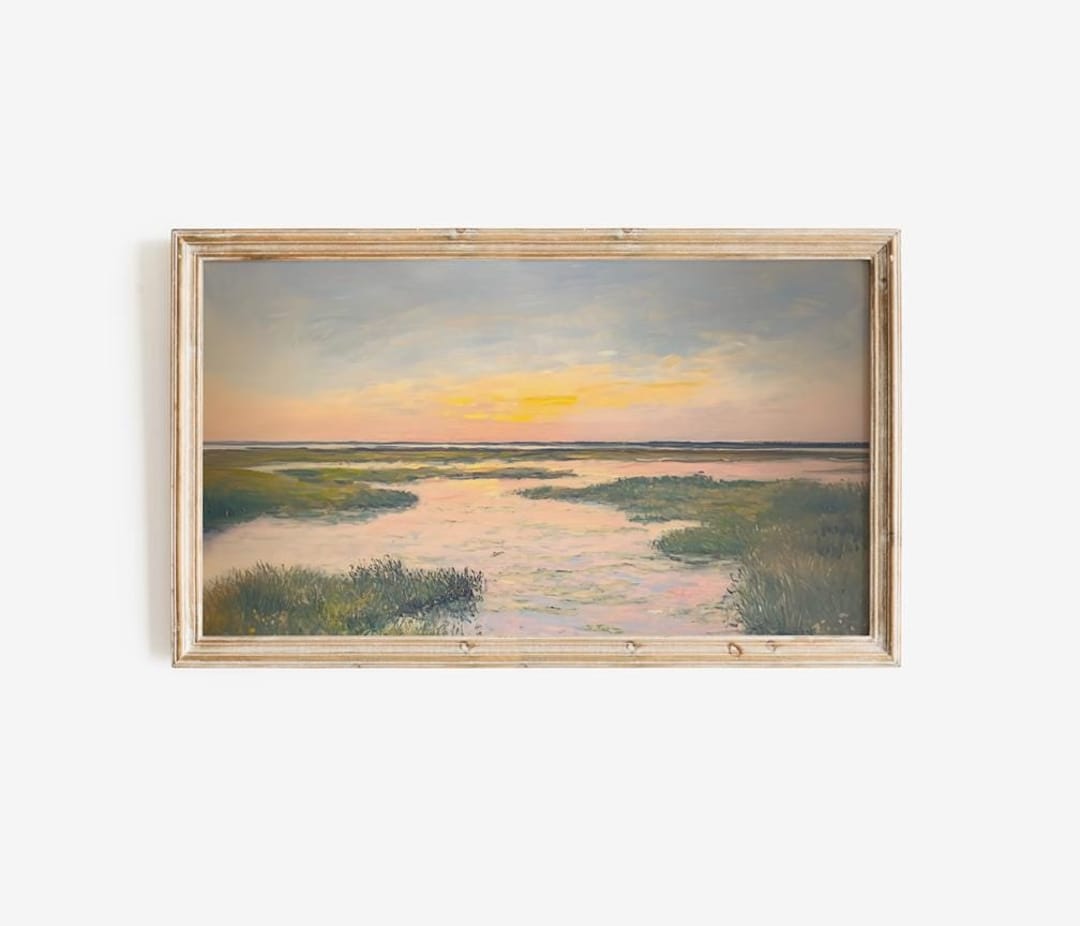 FRAME TV Sunset Marshland Landscape Wetlands Oil Painting Swamp ...