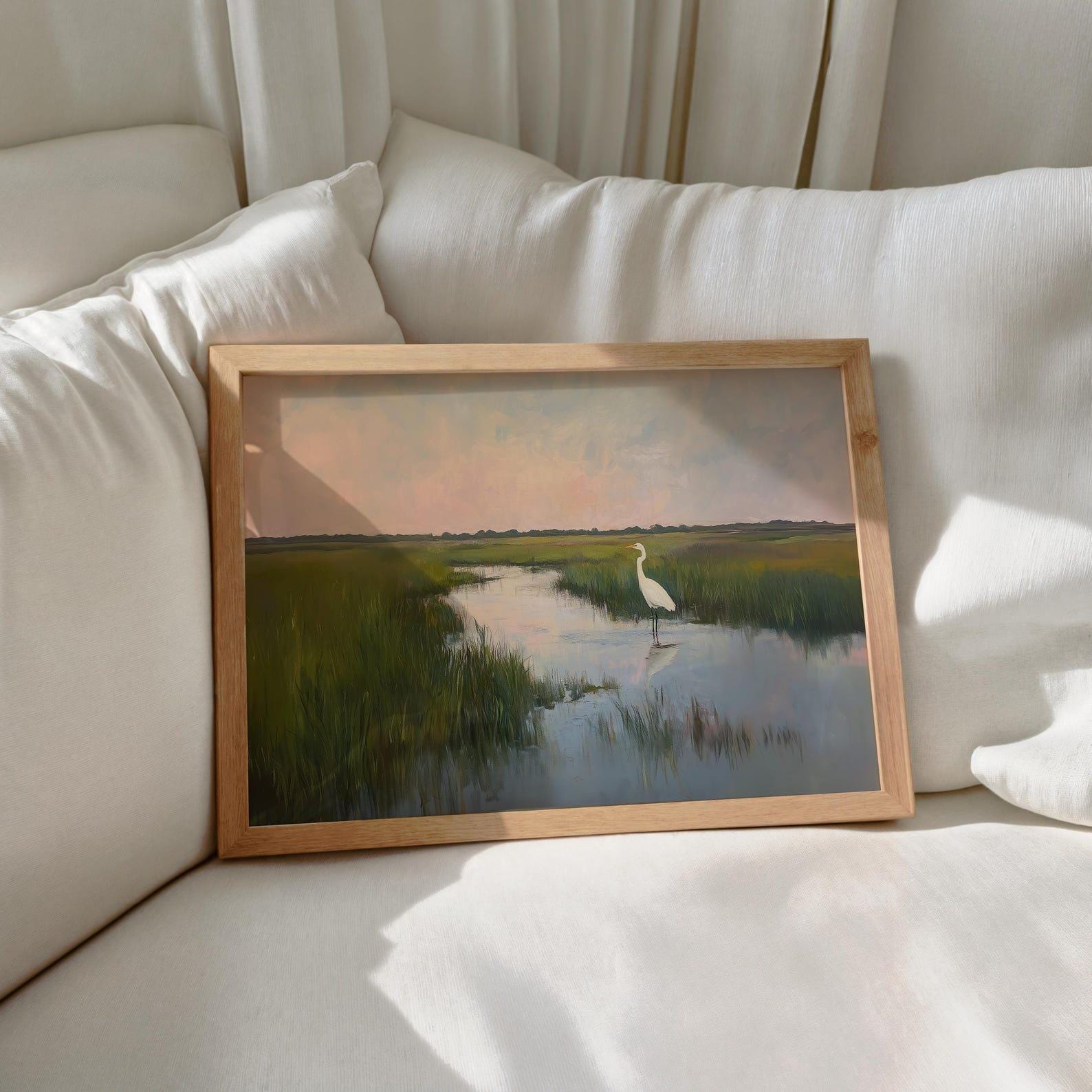 Marsh Painting, Landscape Art Prints, Wetlands Art Swamp Painting ...