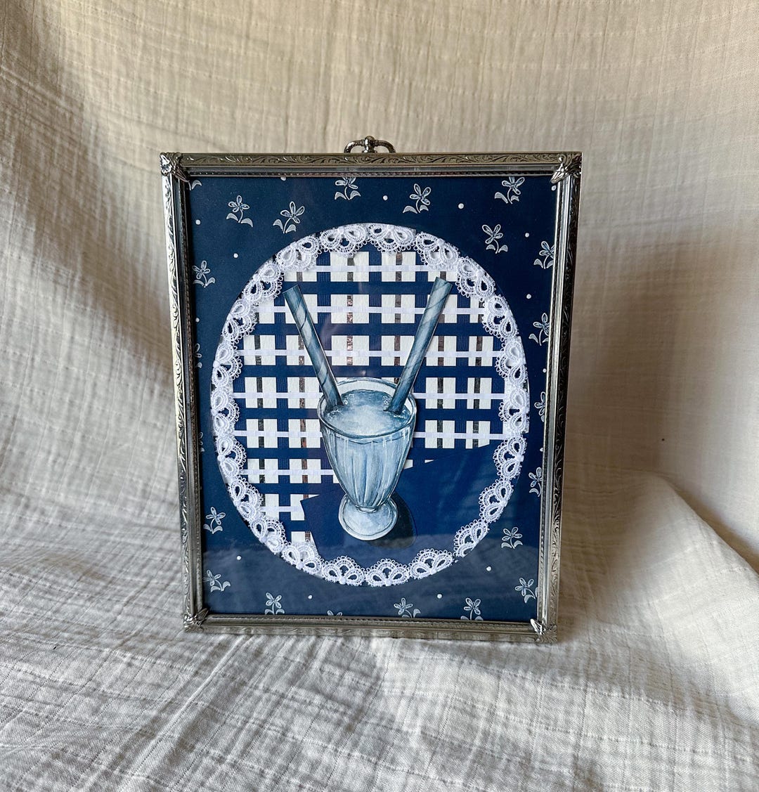 Milkshake Collage - Original Art, Rectangle Frame Included, Still Life ...