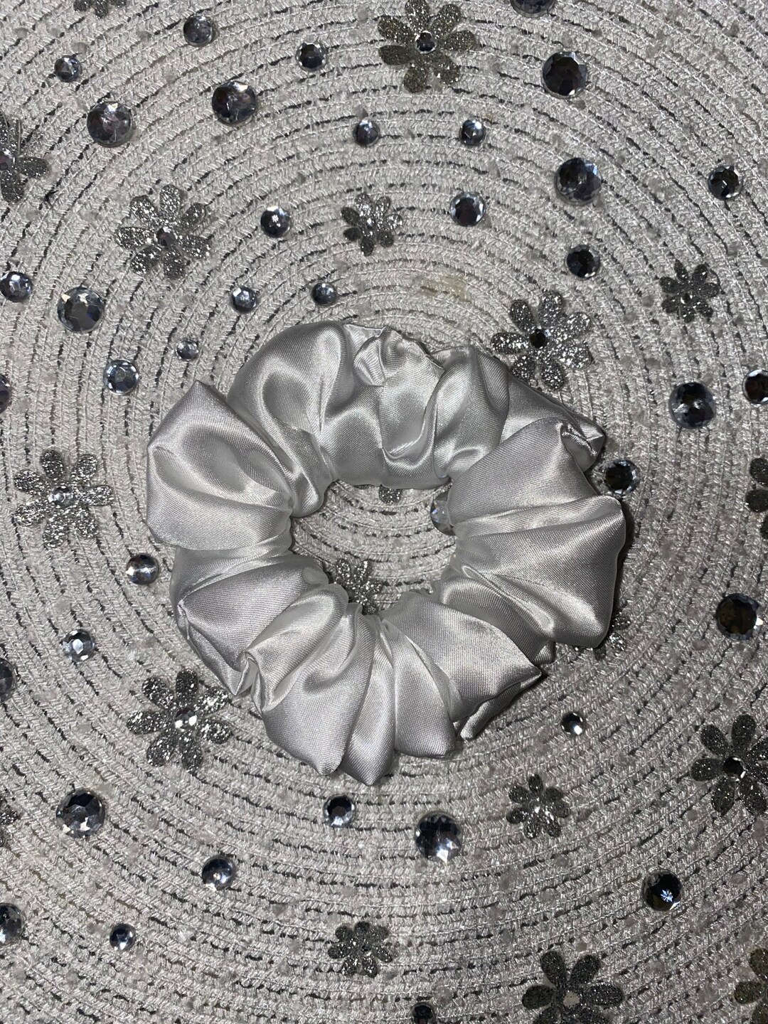 White Silk Satin Scrunchie - Etsy