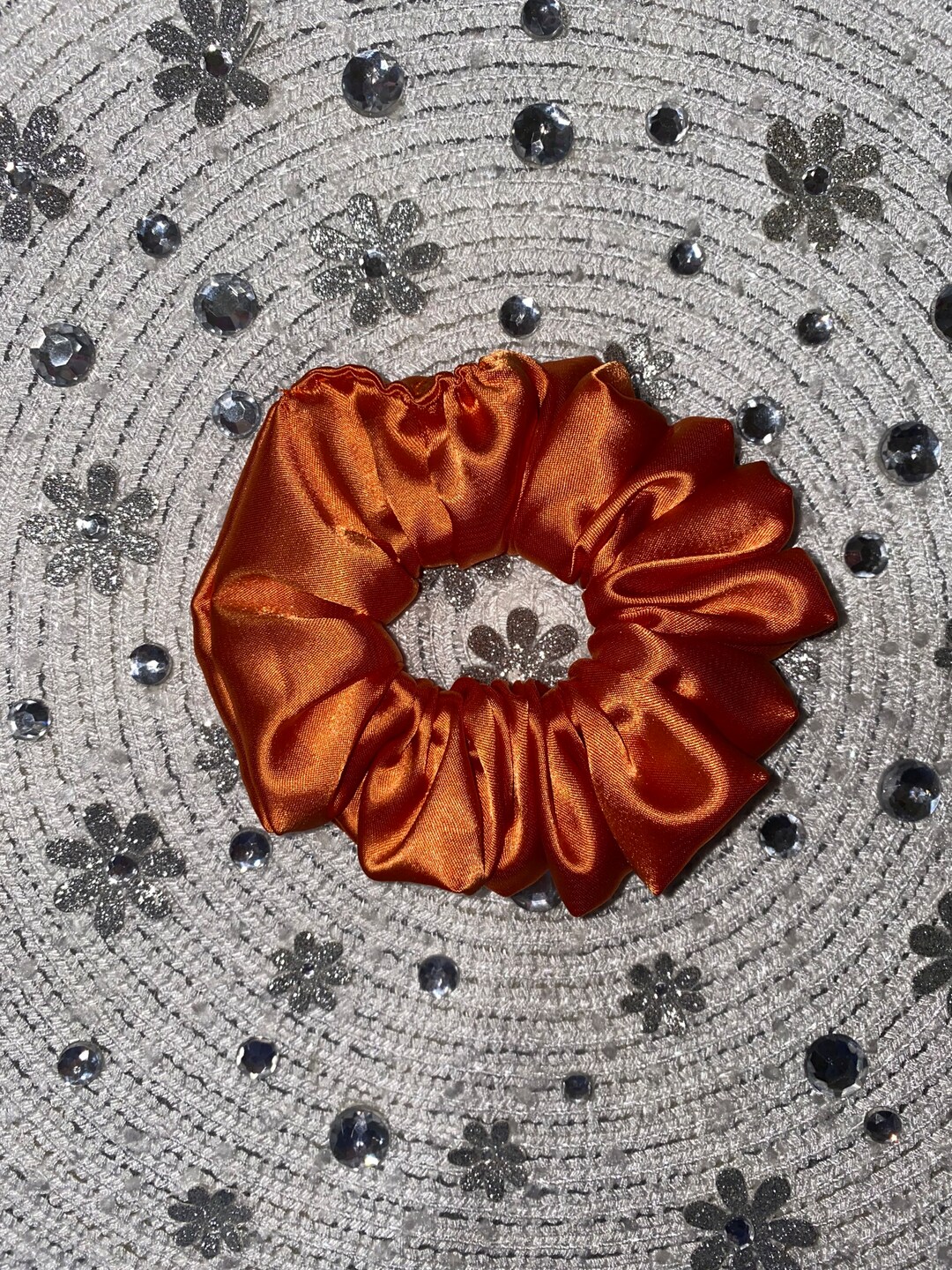 Orange Satin Silky Scrunchie - Etsy