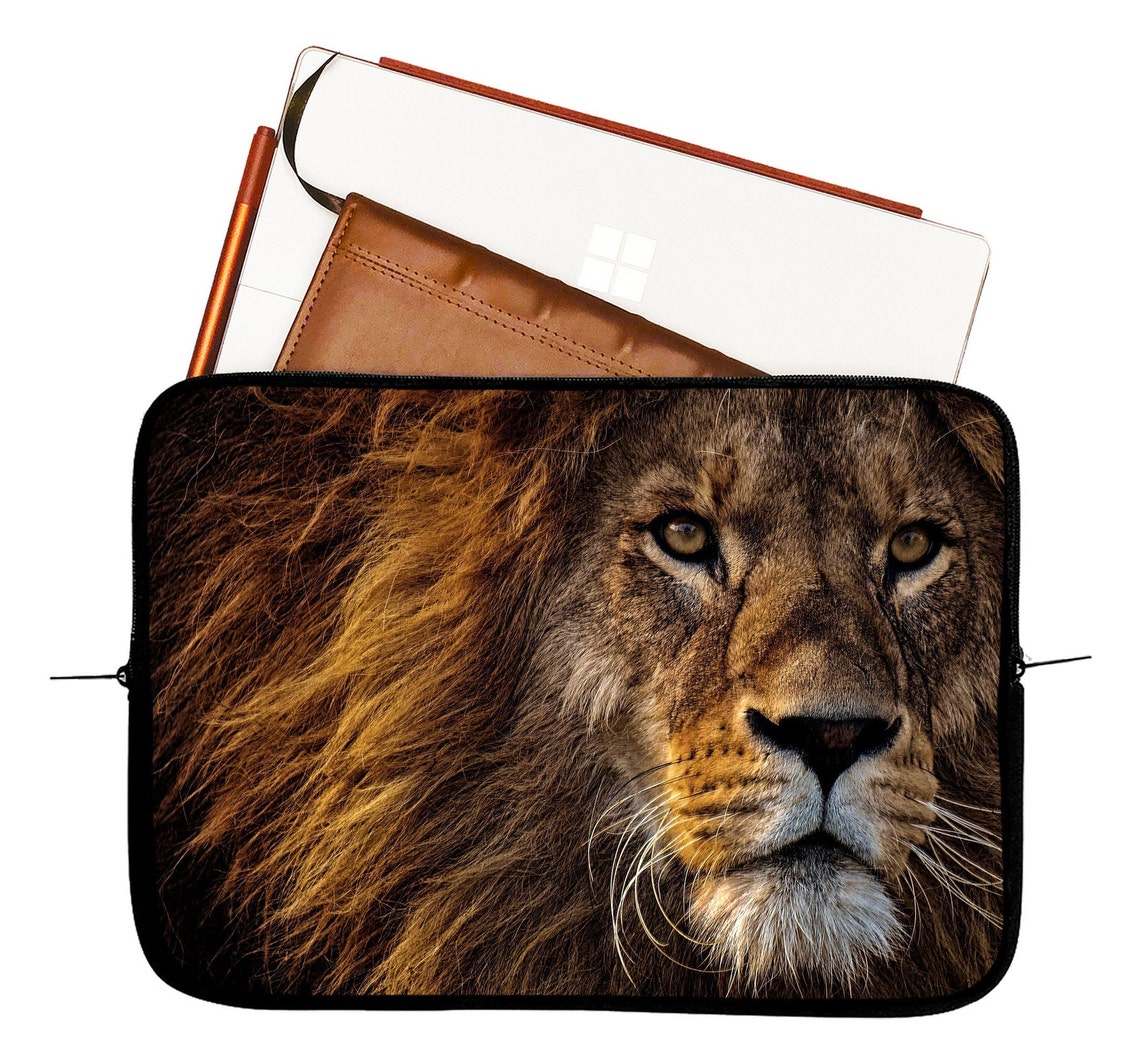 Lion Laptop Case Sleeve Bag - Handmade - Quality Guarantee Big Cat ...