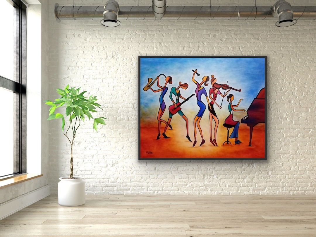 Music Art Abstract Painting on Canvas Music Oil Painting , Unique Oil ...
