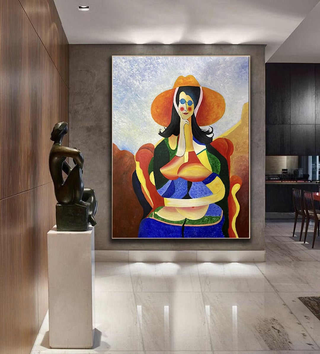 Cubism Woman Abstract Painting, Oil on Canvas Art, Hand Painted Wall ...