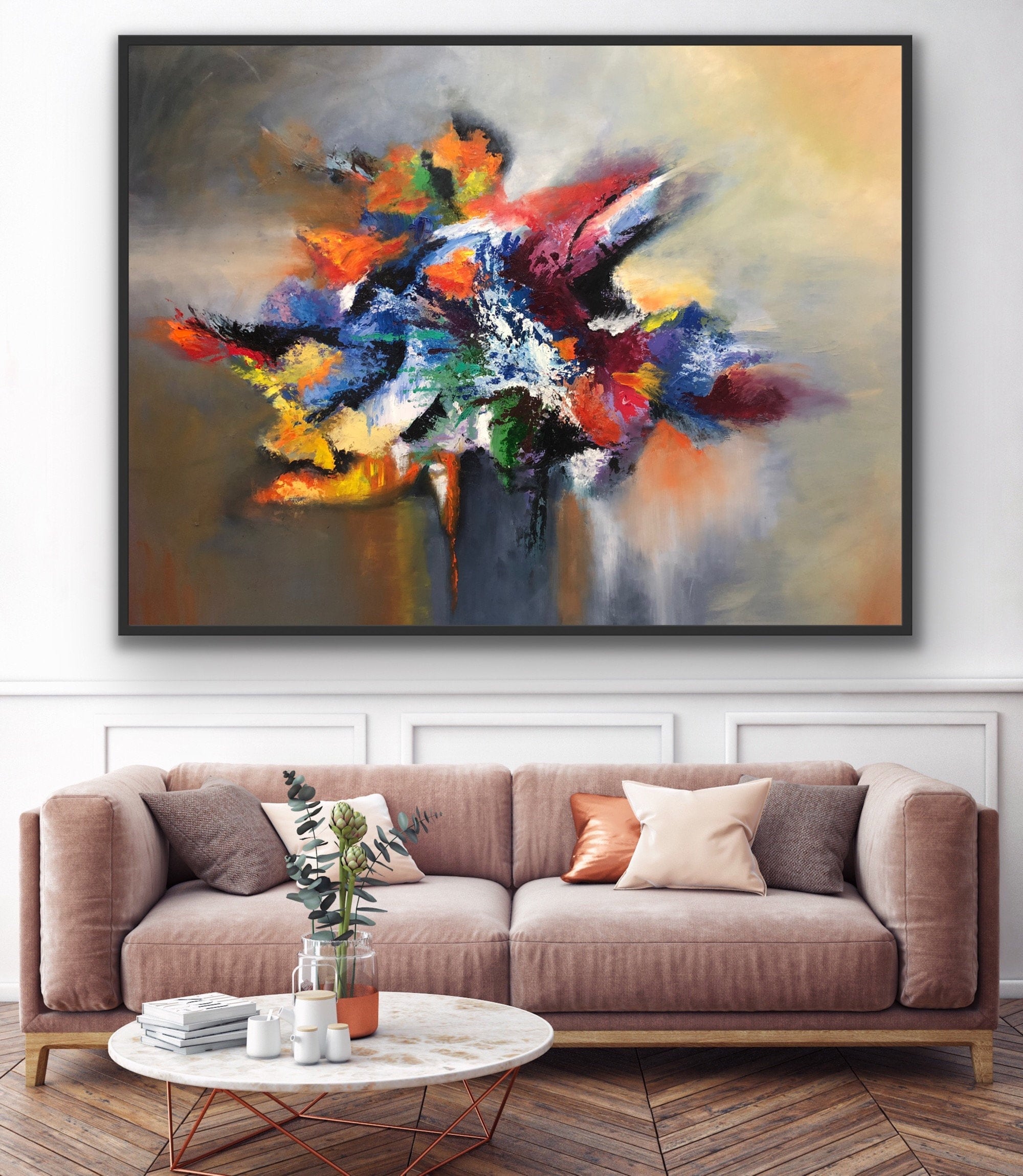 Colorful Oil Painting Modern Oil Painting on Canvas Abstract - Etsy
