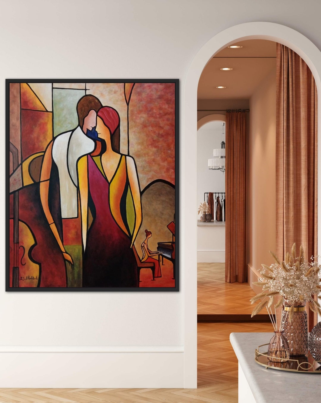 Cubism Painting Abstract, Music Room Painting, Oil Cubism Painting on ...