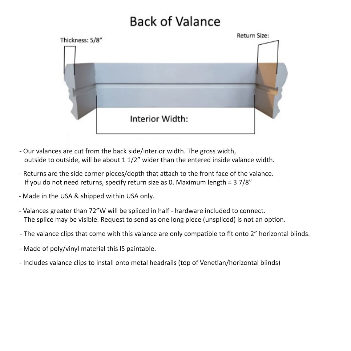 Tailorview 3 1/4h Faux Wood Crown Valance for | Etsy