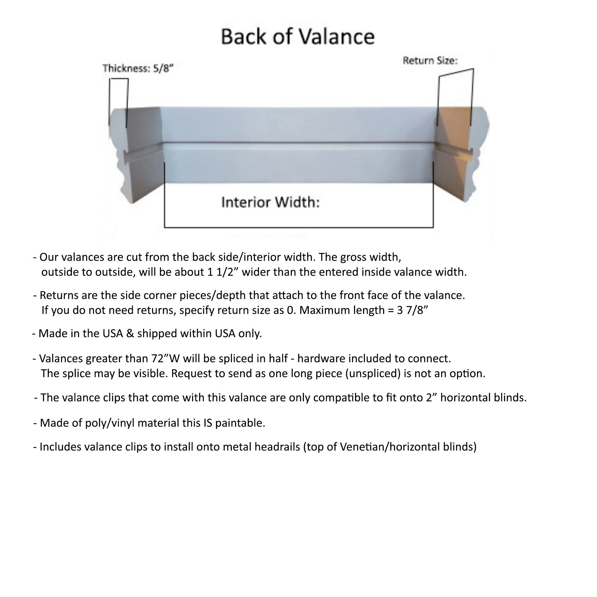 Tailorview 3 1/4h Faux Wood Crown Valance for | Etsy