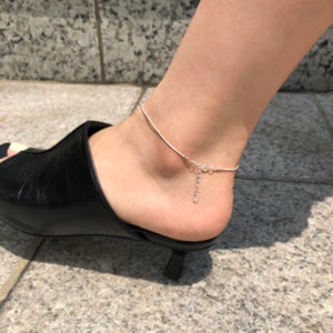 Snake Chain Anklet, 925 Sterling Silver Anklet, Summer Anklet, Simple ...