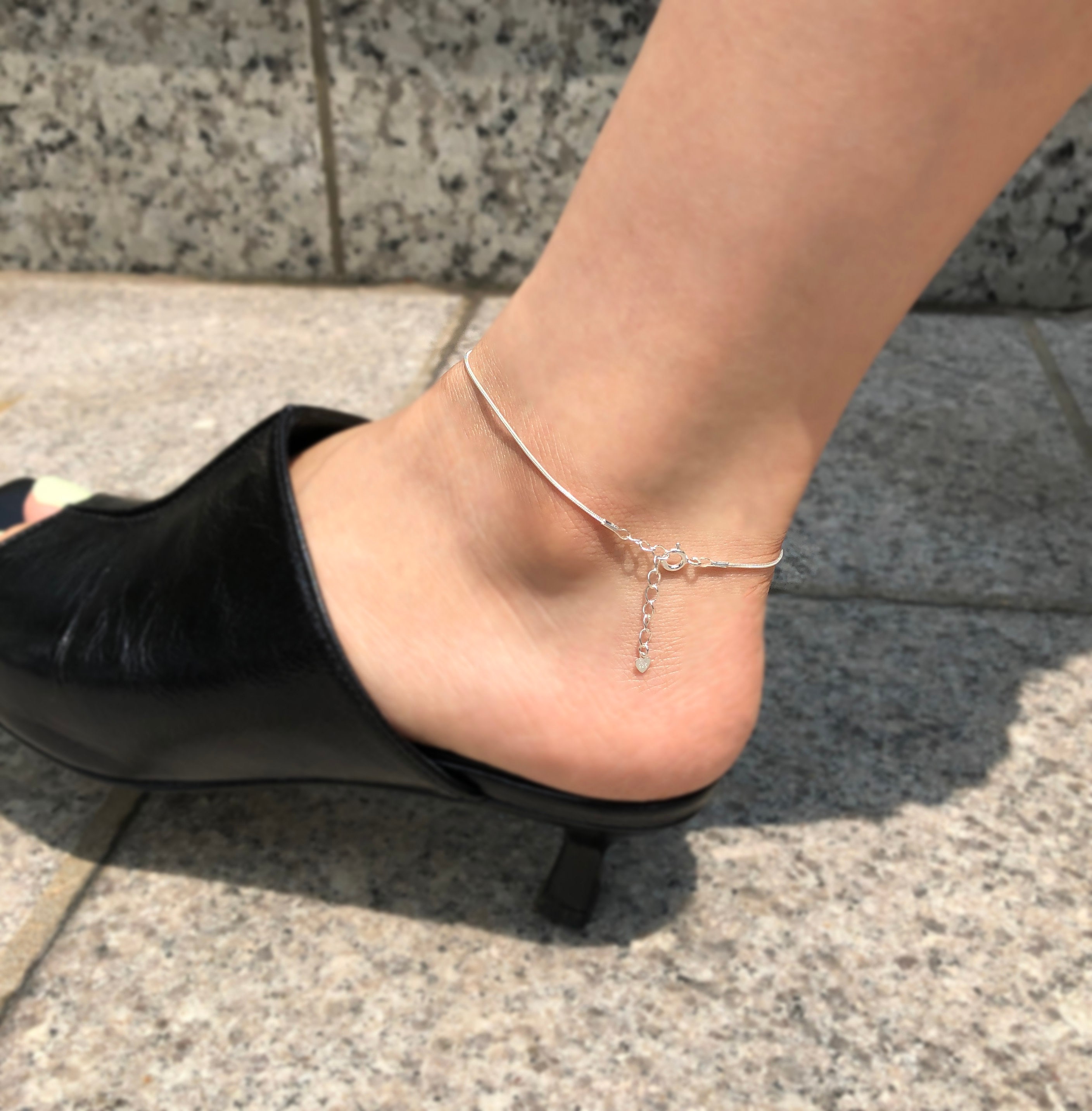 Snake Chain Anklet, 925 Sterling Silver Anklet, Summer Anklet, Simple ...