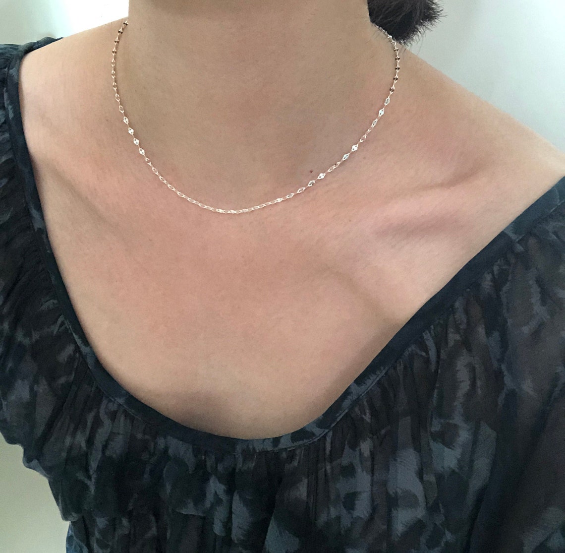Unique Chain Necklace, 925 Sterling Silver Necklace, Choker Style ...
