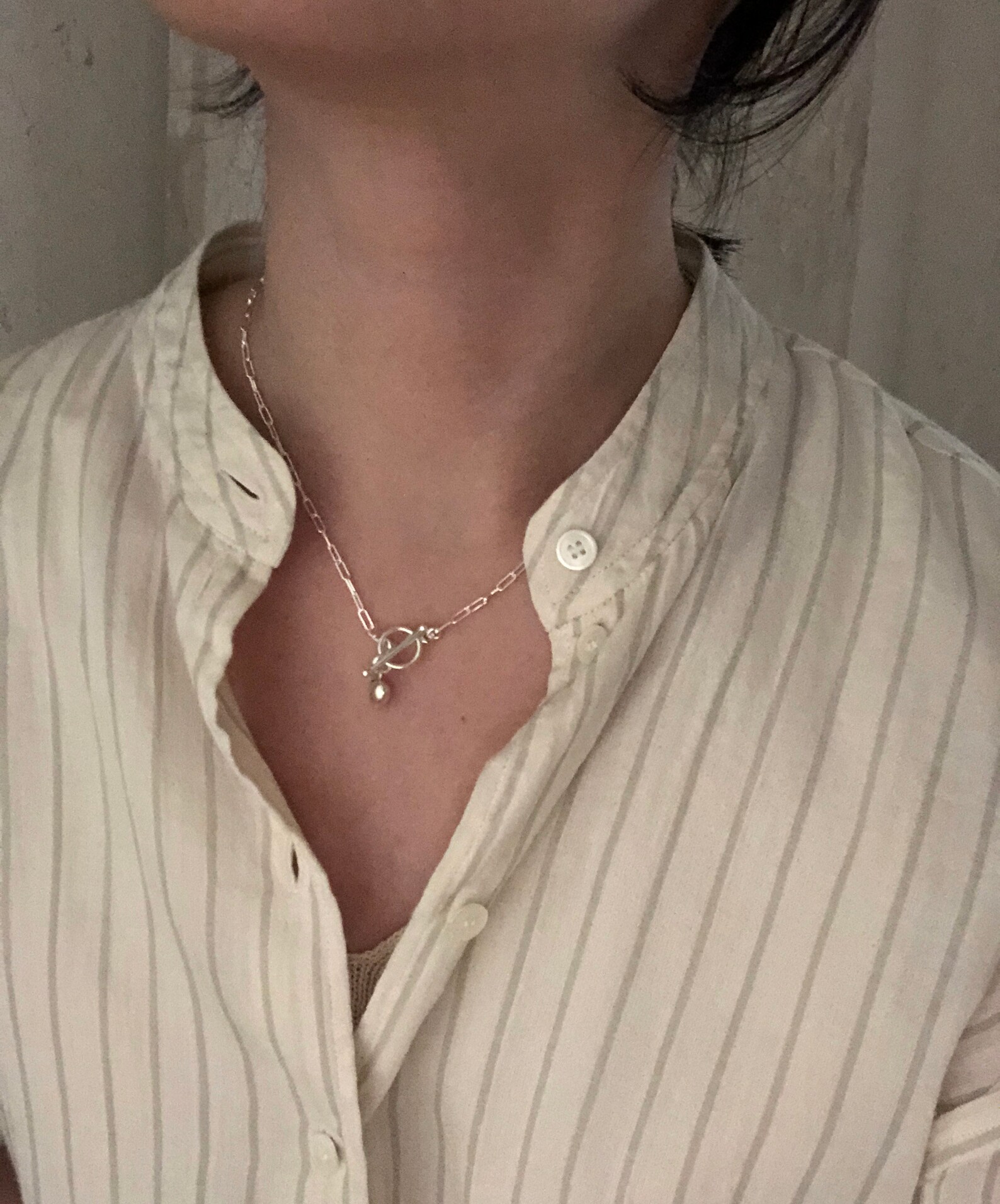 Square Link Chain Necklace Heart Charm Necklace 925 Sterling | Etsy