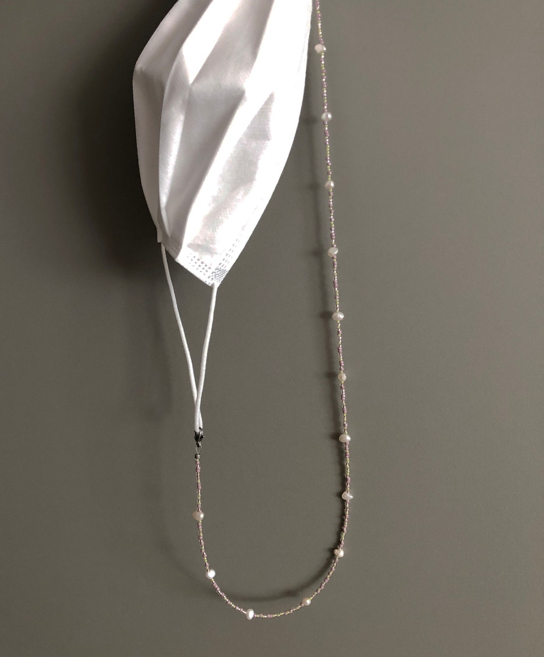 Pearl Face Mask Chain, Face Mask Holder, Japanese Bead Face Mask ...