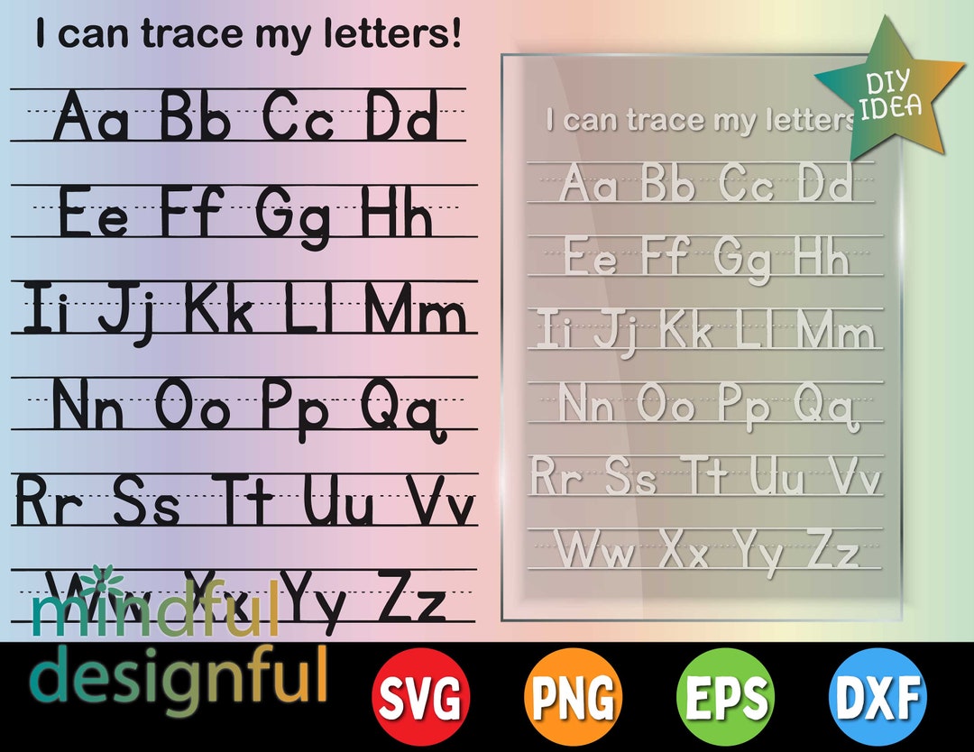 Alphabet Tracing SVG | Alphabet Tracing Mat Svg | Tracing Letters Svg ...