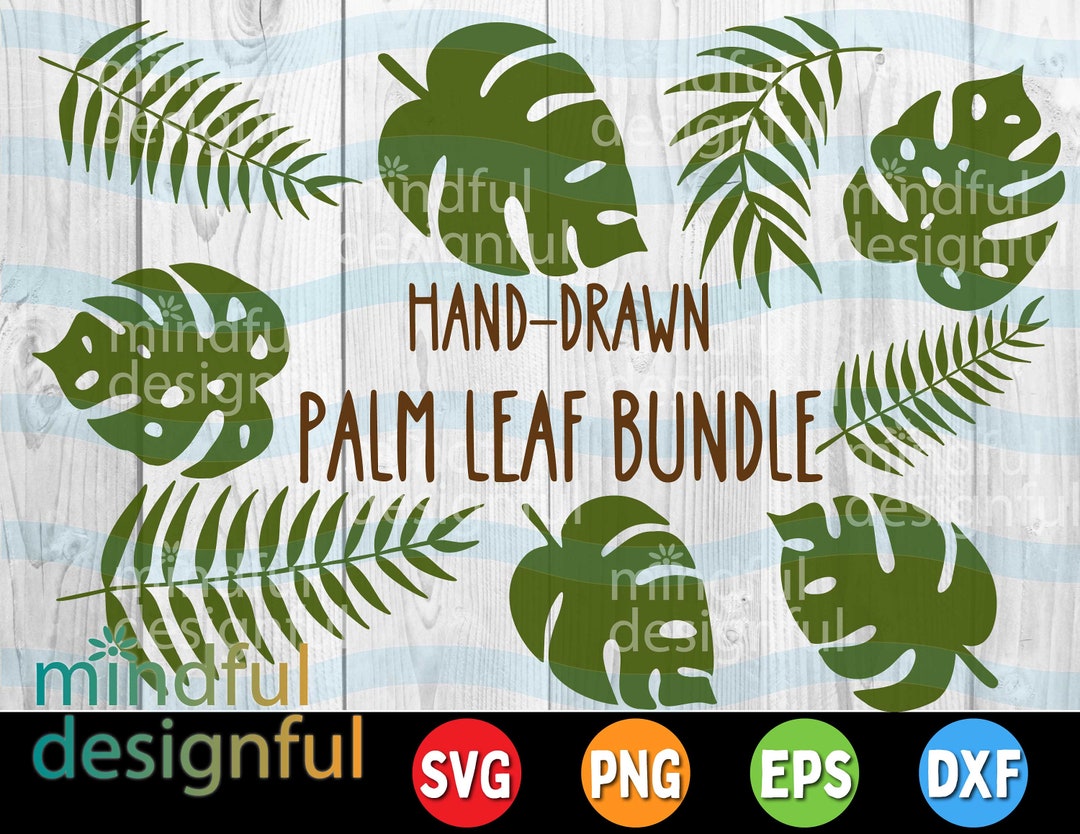 Palm Leaf Svg Bundle | Tropical Leaf Svg Files | Palm Leaf Clipart ...