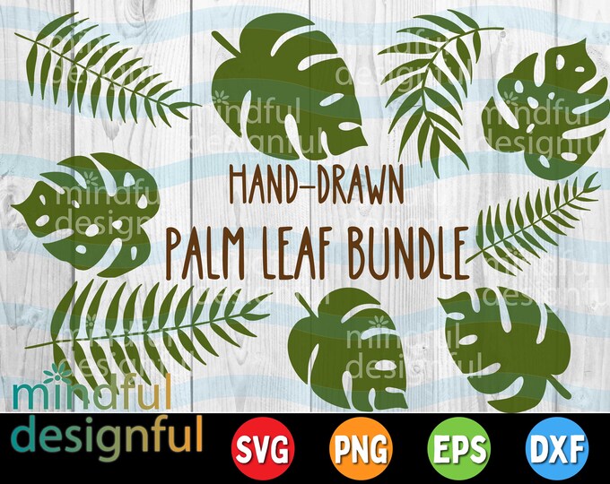 Palm Leaf Svg Bundle Tropical Leaf Svg Files Palm Leaf Clipart Palm ...