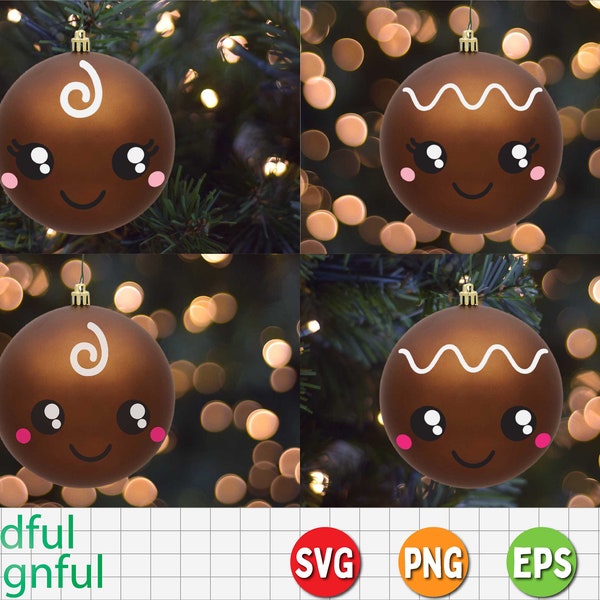 Gingerbread Face Svg - Etsy