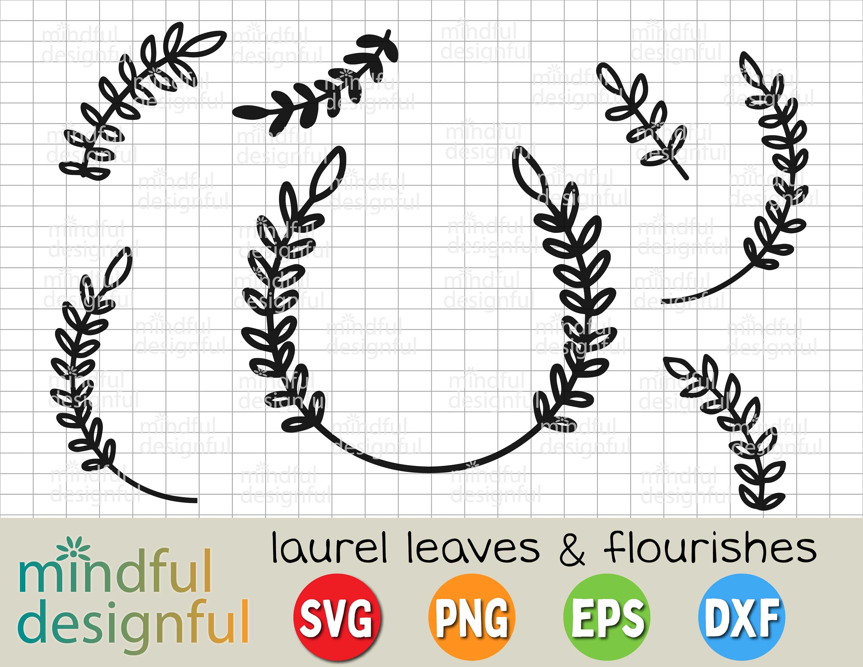 Flourish Svg Bundle Laurel Leaves Svg Laurel Wreath Clipart - Etsy