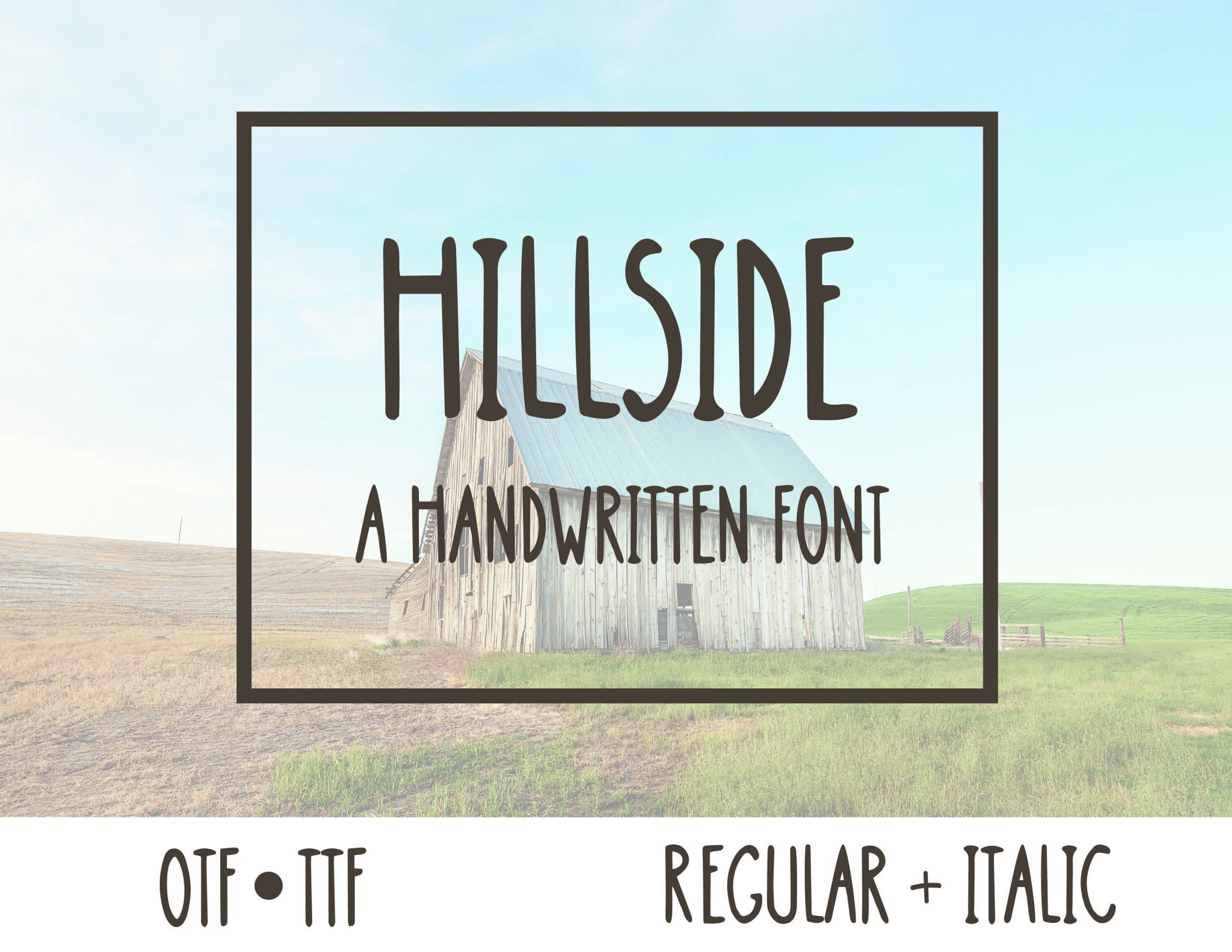 Hillside Hand Lettered Font Farmhouse Font Skinny Font | Etsy