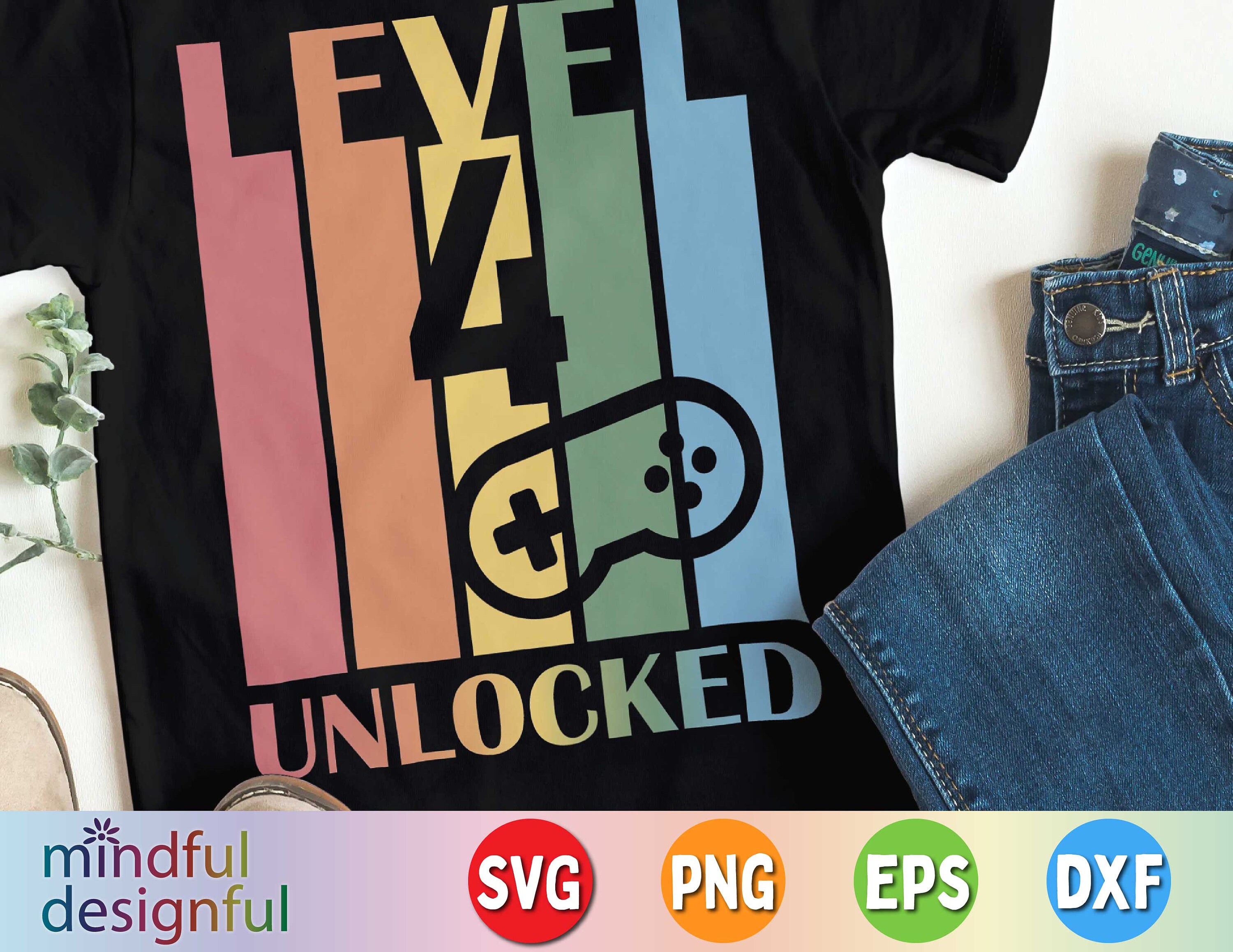 Level 4 Unlocked SVG Fourth Birthday Svg Four Birthday Svg | Etsy