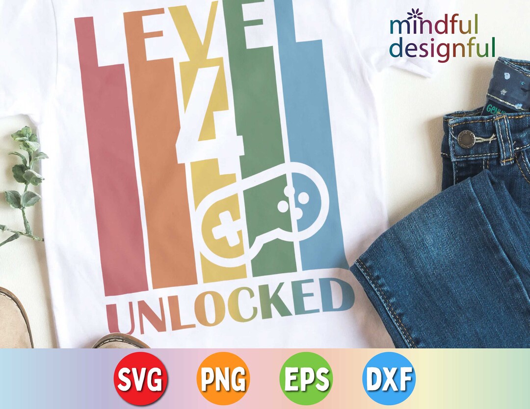 Level 4 Unlocked SVG | Fourth Birthday Svg | Four Birthday Svg | Level ...