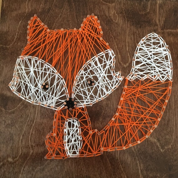 Fox String Art Fox Wall Art Nursery Art Woodland Animal | Etsy