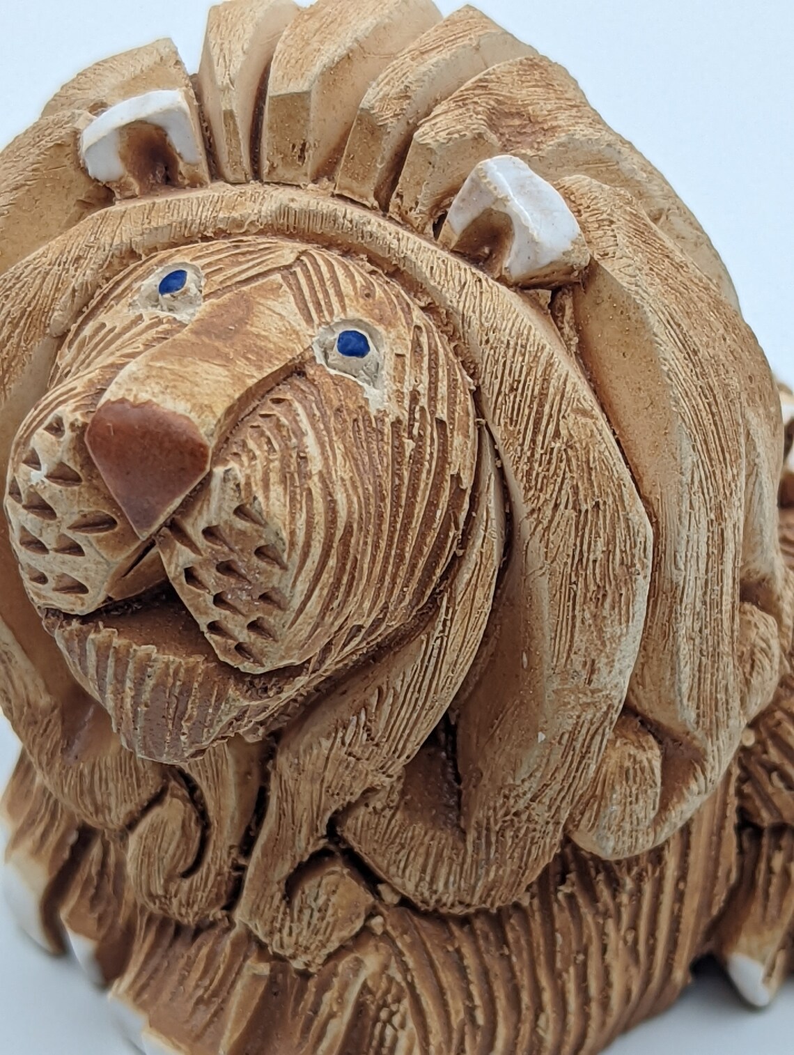 Vintage Artesania Rinconada Lion Figure, Made in Uruguay Hand Painted ...