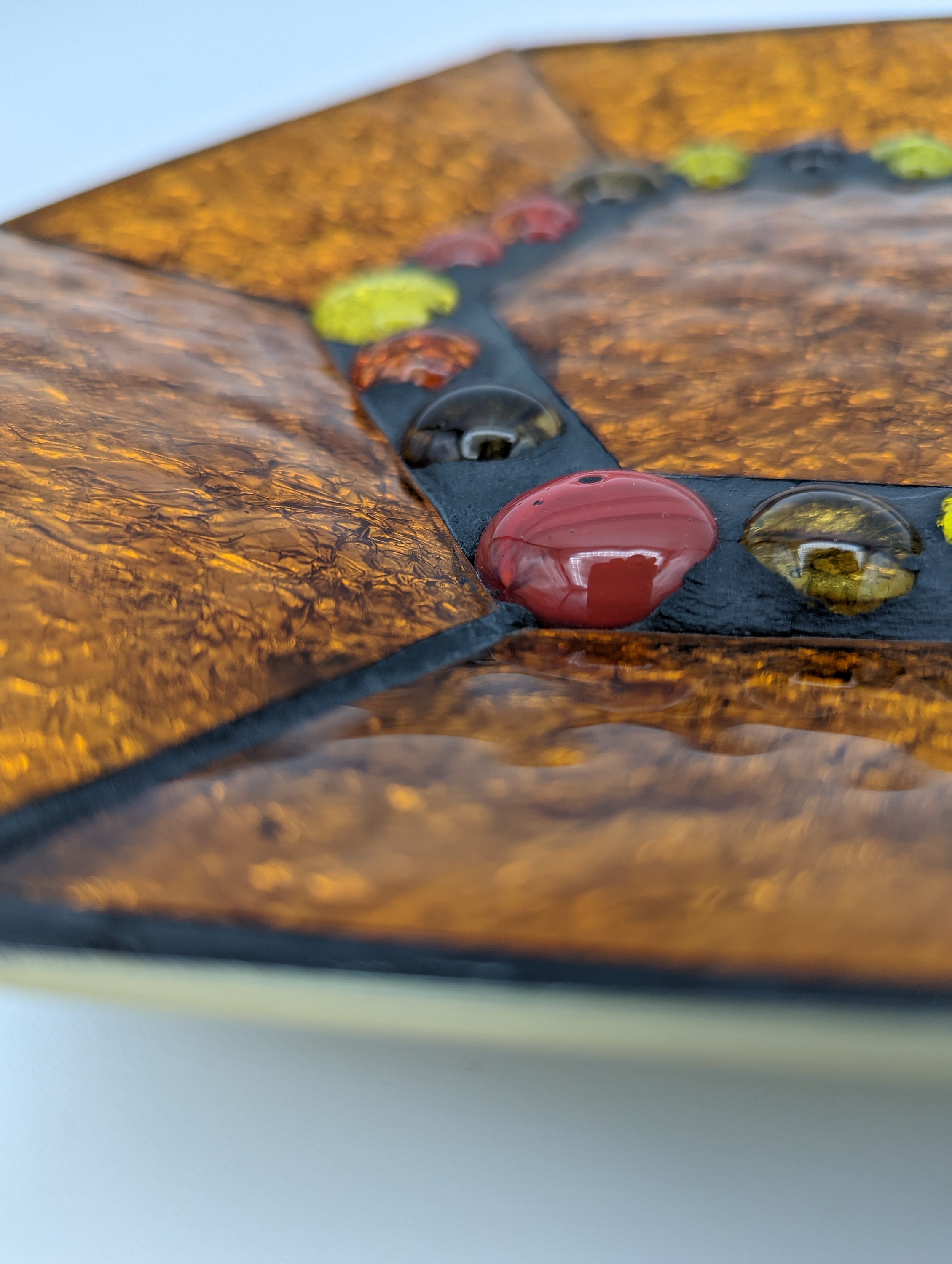 Georges Briard Glass Guild Hexagonal Plate Mid Century Jeweled Glass ...