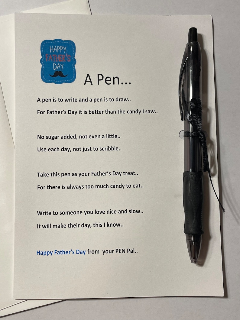 Father's Day Poem Card, DIY Embellishment Gift (digital Download) - Etsy
