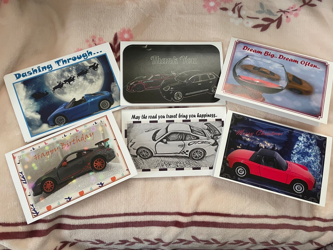 Car Themed Greeting Cards - Set of Six - Etsy